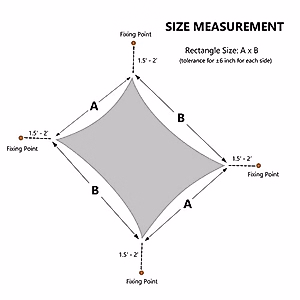 AsterOutdoor Sun Shade Sail Rectangle 6' x 10' UV Block Canopy for Patio Backyard Lawn Garden Outdoor Activities, Sand