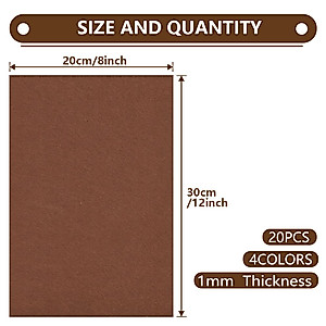 HellooColor 4x5 Pcs Felt Fabric Sheet 8x12 inches Brown Series Craft Squares Nonwoven 1mm Thick