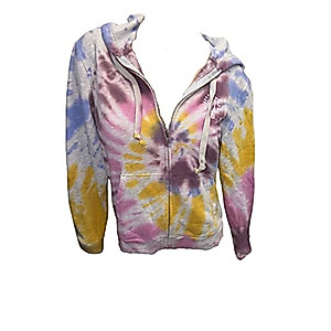 Victoria's Secret Pink Everyday Lounge Perfect Full Zip Hoodie Color Tie Dye Size Medium New