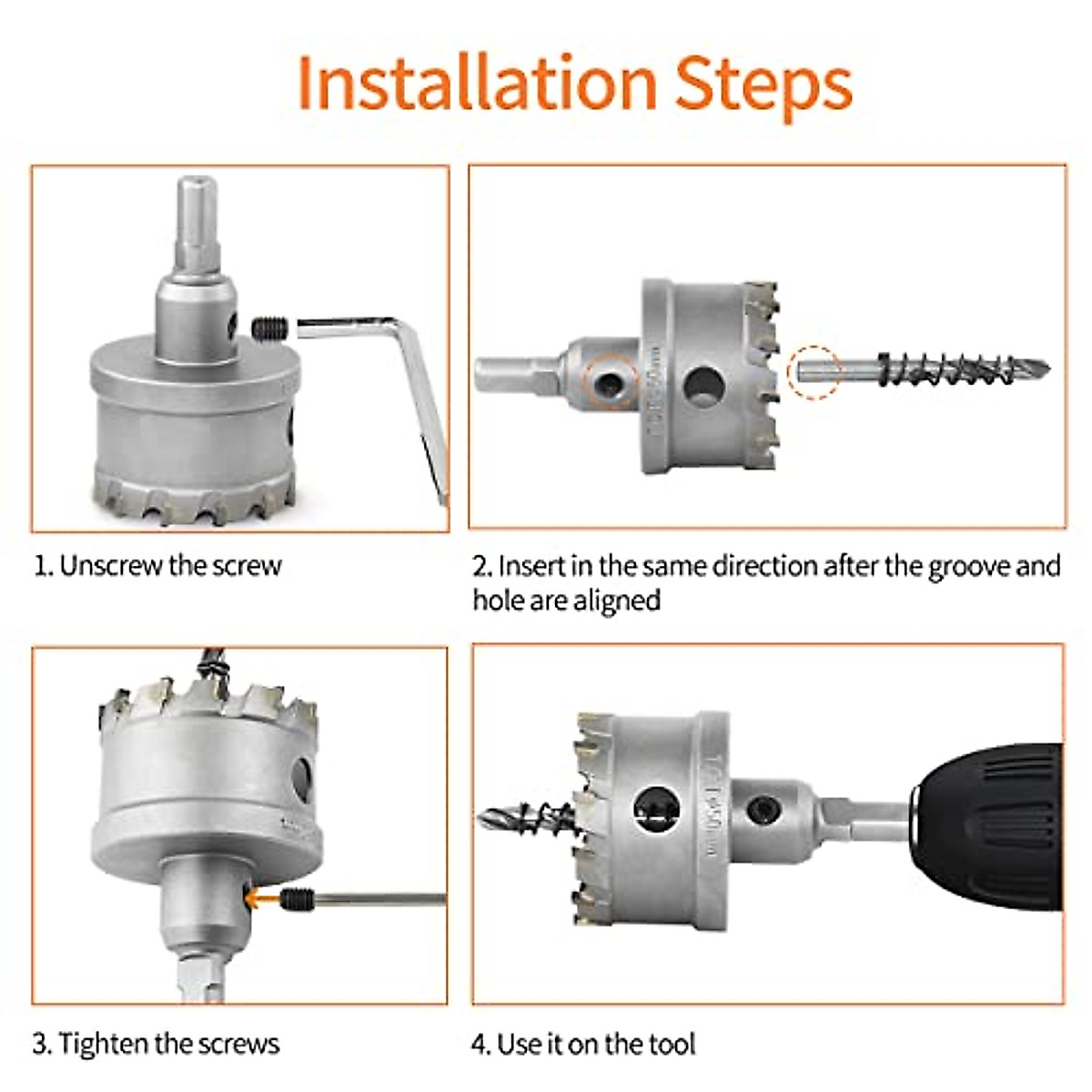 Meccion TCT Carbide Hole Saw Drill Bit 75mm 2-15/16" Heavy Duty Industrial Grade Hole Cutter for Stainless Steel, Metal, Alloy, Cast Iron, Copper