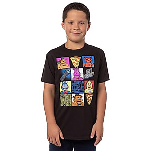 Five Nights at Freddy's Big Boy's Colorful Graphic Tile Grid T-Shirt (Small)