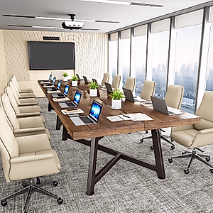 chartustriable 72 inch Solid Wood Dining Table for 4 5 6 People, Rustic Large Brown Rectangular Kitchen Dinner Tables w/Adjustable Metal Leg for Home Living Dining Room Farmhouse Office Family