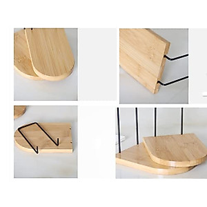 2 Pcs Natural Bamboo Bookend Large Capacity Office Book Ends Anti Slip Book Stand Holder Bookshelf Ends for Home Office Library School Study Decoration