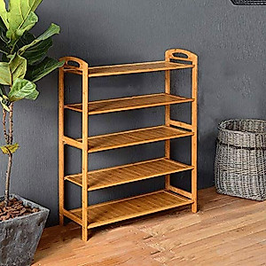 DINGZZ 5- Layers of Shoe Rack, Provincial Space Simple Shoes Dustproof Shelf Solid Wood House Multilayer Shoe Rack