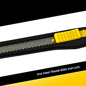 100 Bulk Small Safety Box Cutter Utility Knife Retractable Snap off Blade BLACK