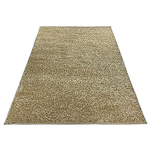 SOHO Shaggy Collection Solid Color Shag Area Rug Rugs 7 Color Options (Beige, 2 x 3)