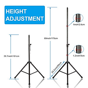 Microphone Stand, AGPTEK Wind Screen Bracket Stand with Adjustable and Non-slip Tripod Base, Suit for Large Microphone Isolation Shield (Black)