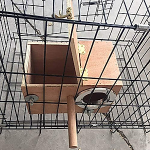 PIVBY Bird Nest Box Lovebird House Pet Wood Parakeet Budgie Cockatiel Breeding Nesting for Cages