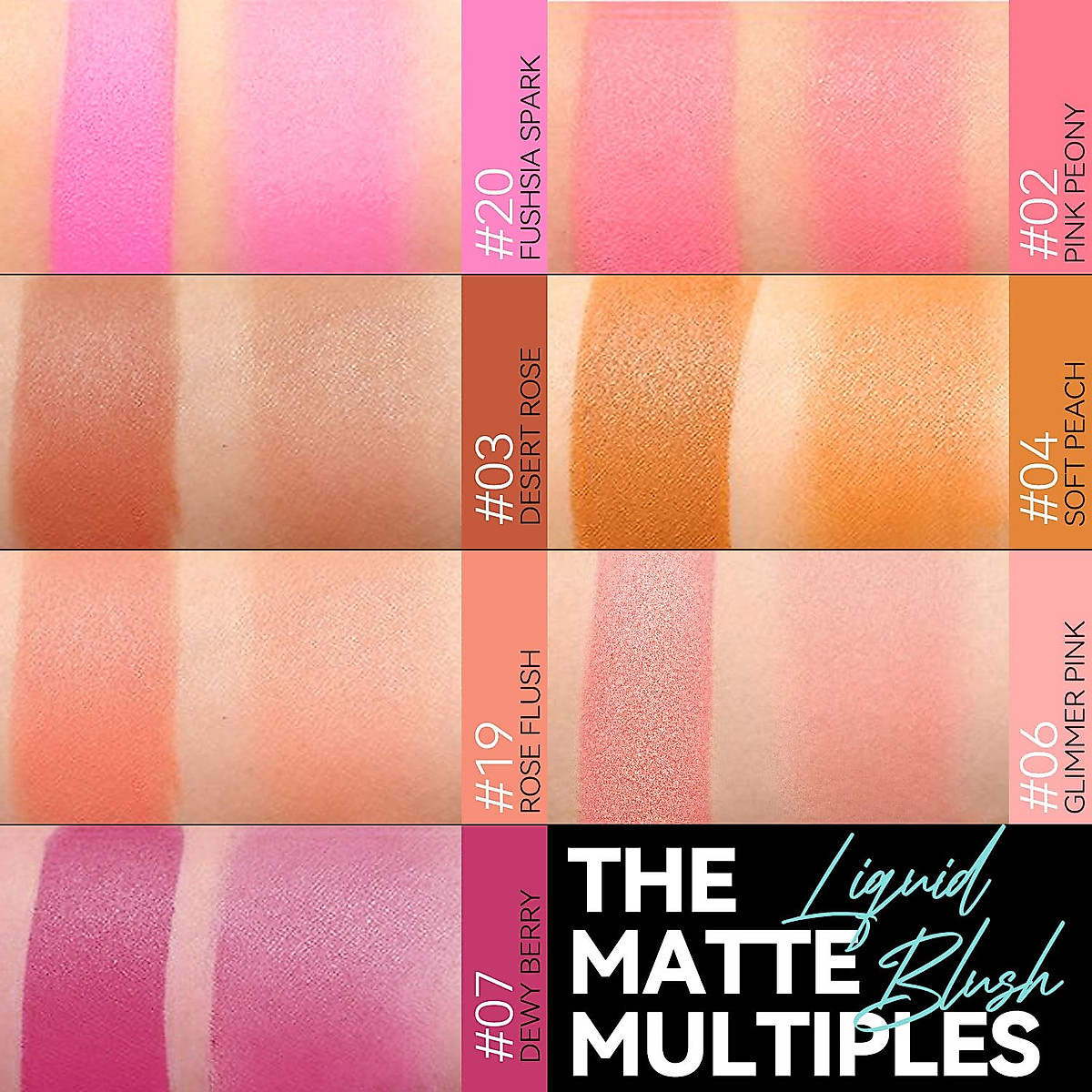 Liquid Blush Wand, Matte Face Blushes Beauty Wand with Cushion Applicator, Lightweight Pink Blush, Smooth Creamy Fomula (2# pink peony)