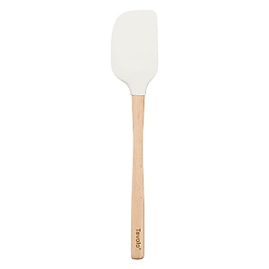 Tovolo White Flex-Core Wood Handled Silicone Spatula, Non-Stick, Heat-Resistant, BPA-Free, Dishwasher-Safe With Removable Angled Head