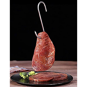 Alysontech 3.9'' Meat Hooks,10Pcs Stainless Steel Butcher Hook,Meat Processing for Smoker Chicken Hunting Ribs Fish Beef Poultry Hanging Drying Grill Hook Tool