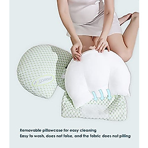 Oternal Pregnancy Pillows for Sleeping, Maternity Pillow for Pregnant Women, Body Pillow with Latex Filling, Wedge Pillow for Sleeping, Hips, Back Support with Removable Cover