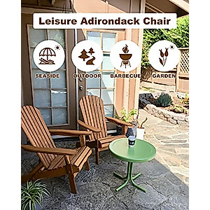 Hudada Adirondack Chair Outdoor Chairs Fire Pit Seating Folding Wooden Adirondack Lounger Chair Patio Chair Lawn Chair Weather Resistant Wood Chairs w/Natural Finish