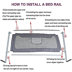 Lsbod Bed Rail for Toddlers,Baby Bed Rail Guard for Kids,Safety Side Bedrail for Twin,Double,Full,Queen,King Size Bed(1side 79" Lx27 H)
