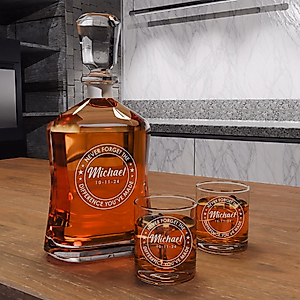 Retirement Gifts for Men - Personalized Decanter - Custom Engraved 2024 Retirement Gifts for Him, Dad, Husband, Boss, Coworker - Best Mens Retirement Gift Ideas - Unique Gifts for Retirement