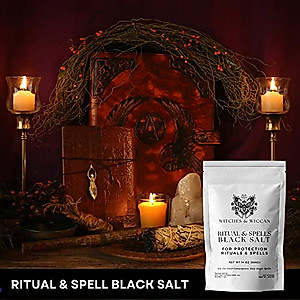 Black Salt for Protection Rituals, Wiccan Supplies, Sal Negra para Rituales de Brujeria - 1.75 lb Pack (14 oz Bag x 2) - Witches & Wiccan Witchcraft Supplies