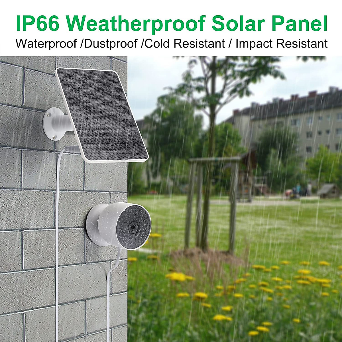 UYODM 3W Solar Panel Compatible with Google Nest Cam Outdoor or Indoor, Battery - Continuous Power Supply, IP67 Weatherproof (3PACK,White)