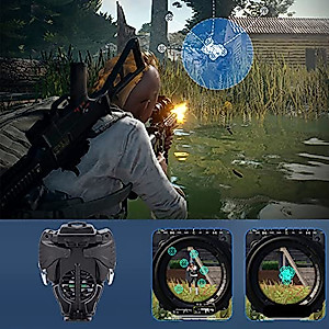 Cell Phone Cooler Mobile Game Controller PUBG Game Controller Trigger Grip Cellphone Radiators, 2Gear Positions Fan and 4 Button Pulse Gears for 6.5 to 9.5mm Thickness Mobile Phone