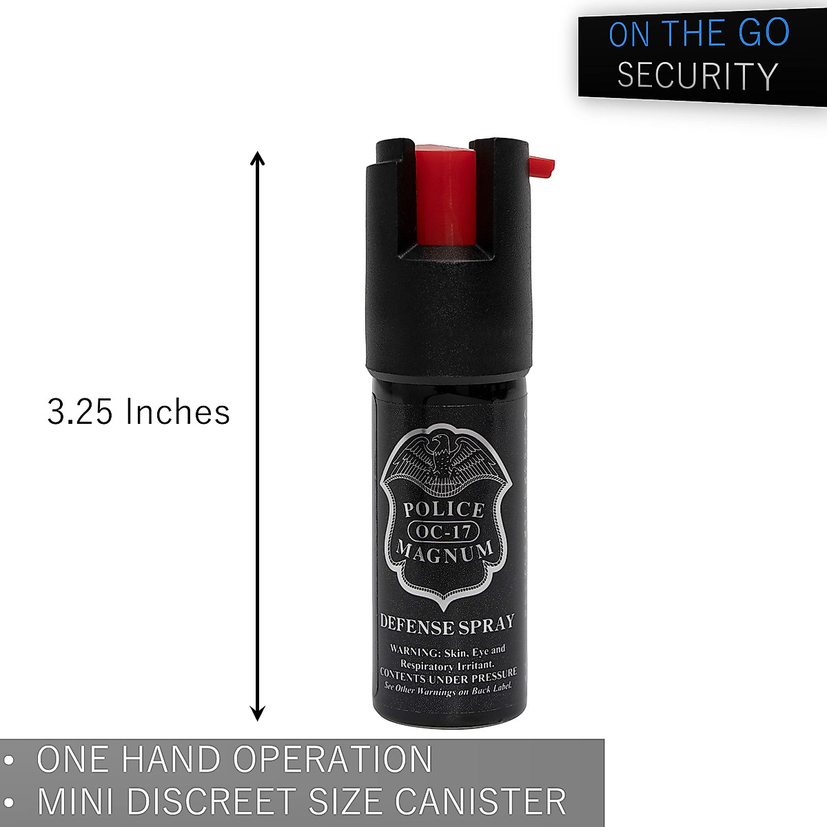POLICE MAGNUM Mini Pepper Spray Self Defense Pocket Size Protection- Made in The USA- 6 Pack 1/2oz Safety Locks