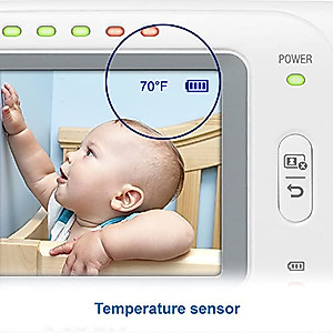 VTech VM320 Baby Monitor, 2.4" Screen with Fixed Camera, Night Vision, Soothing Sounds, 2-Way Talk, Secured Transmission, Secure Transmission No WiFi
