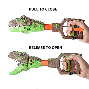 DINOBROS Dinosaur Chomper Toys for Kids with 3 Roar Sounds and Light Jurassic Dinosaurs Grabber Claw T-Rex Reacher Robot Hand Pincher Dino Snapper