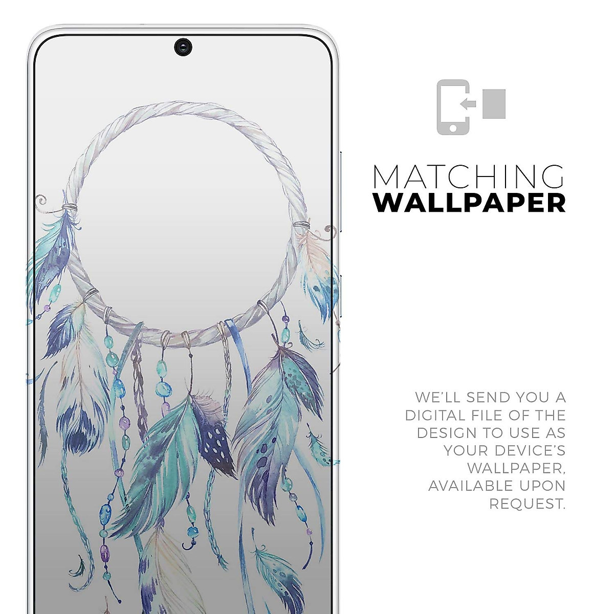 DesignSkinz Watercolor Dreamcatchers v1 Protective Vinyl Decal Wrap Skin Cover Compatible with The Samsung Galaxy S20 (Screen Trim & Back Glass Skin)