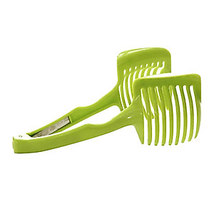 ACBAC Slicers Hand Cut Fruit Clip, Fast Fruit Vegetable Salad Chopper Bowl Fresh Salad Slicer, Green, One Size