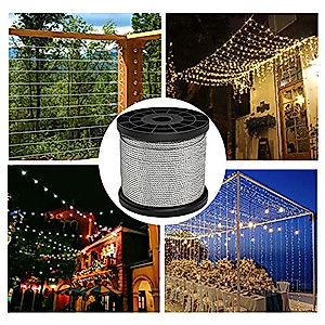 NQN 170FT Globe String Light Suspension Kit, Outdoor String Light Suspension Hanging Kit Guide Wire for Patio, Garden-Vinyl Coated 304 Stainless Steel Wire Cable, Turnbuckle, Hooks, Full Accessories