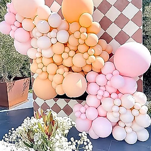 RUBFAC Pastel Pink Balloons, 70pcs 5 Inch Light Pink Balloons and Ribbon, Thick Latex Balloons for Valentine's Day Birthday Wedding Baby Shower Graduation Anniversary Party Decorations