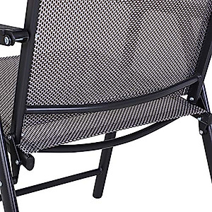 Outsunny Folding Outdoor Patio Chairs Set of 2 Stackable Portable for Deck, Garden, Camping and Travel