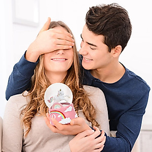 Unicorn Snow Globe for Kids - Christmas Snow Globes for Girls, Music Snowglobe for Women Daughter Granddaughter, Pink Valentine Gift for Mom Granddaughter Sister Birthday Presents