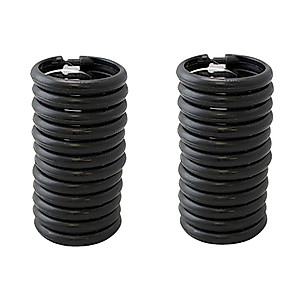 2 Pack 24 Piece Plastic Basic Locking Oval Hook Easy Gliding Shower Curtain Rings (Black)