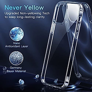 CASEKOO Crystal Clear for iPhone 12/12 Pro Case Not Yellowing Shockproof Protective Case Slim Thin Cover 6.1 inch Clear