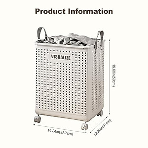 Ergocar Foldable Storage Basket With Universal Wheels Swivel Mobile Family Dormitory Breathable Hollow Out For Toys, Clothes, Storage Container Organiser