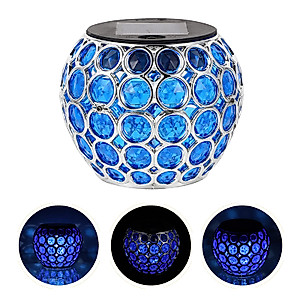 Uonlytech 1pc Outdoor Solar Pendant Lamp Decor Hollow- Out Lamp Decor