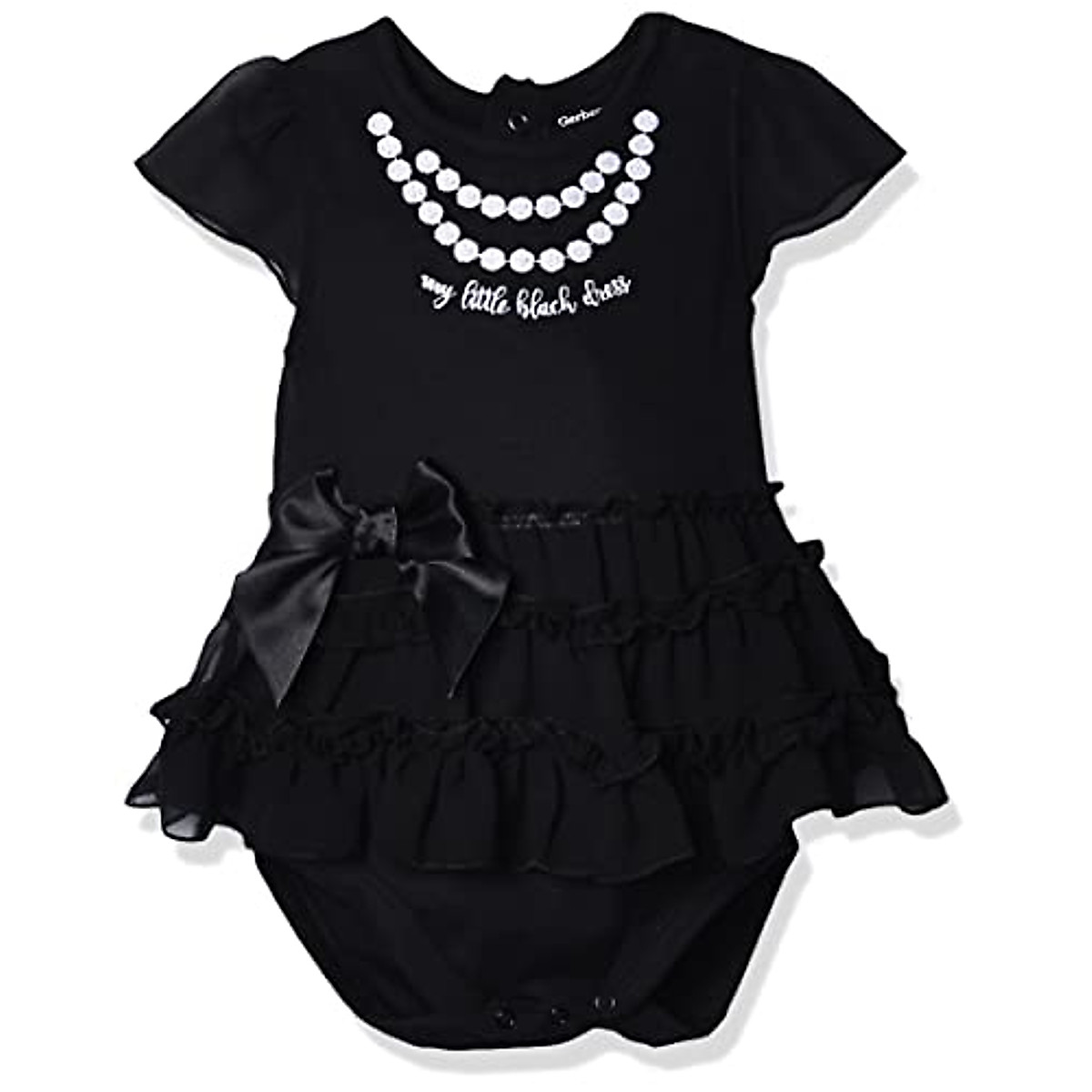 Gerber Baby Girls' Bodysuit with Tutu Skirt, Black Dress, 6-9 Months