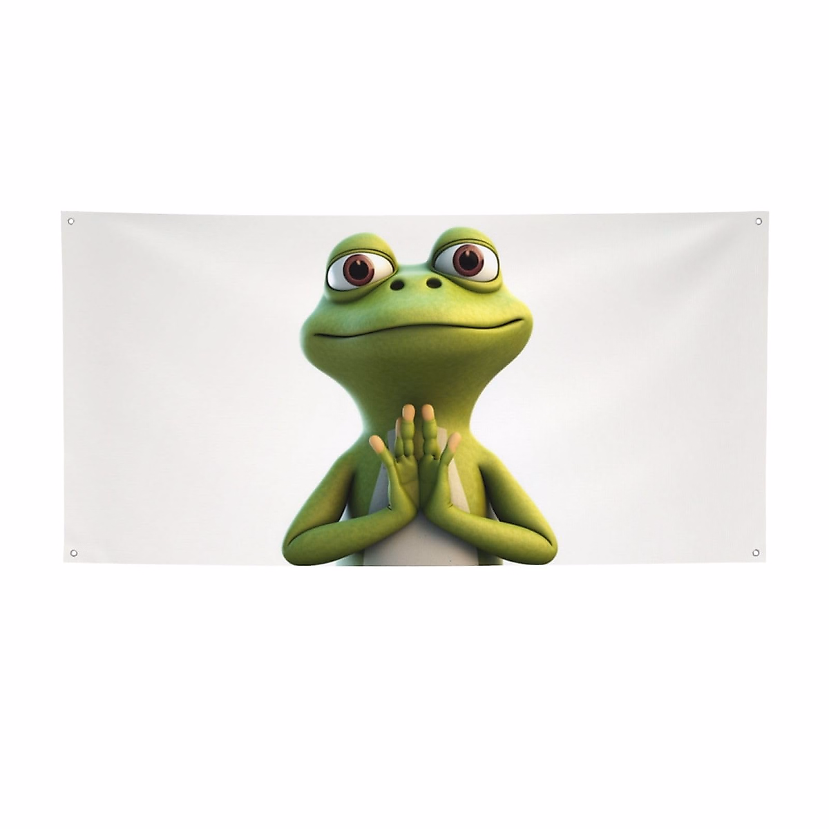 The funny frog doing yoga Printed Banners Personalized Party Banner Photo Text Background Banner Wall Banner for Halloween Party Home Decorations or Backdrops