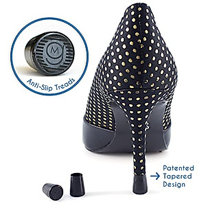 GoGoHeel Quick Tips - The Original High Heel Protector & Heel Repair Caps - 2 Pairs (Small, Medium, Black)