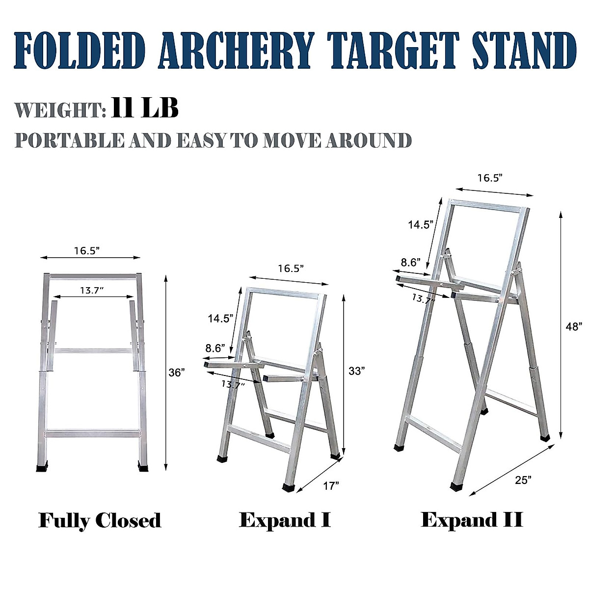Archery Target Stand for Backyard, Foldable Metal Archery Target Stands for Straw & Point Bag Target Stand - Easy to Carry