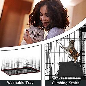 BestPet 3-Tier 67 Inch Cat Cage Enclosure Cat Crate Ferret Cage Cat Kennel Cat Playpen with Free Hammock 3 Cat Bed 3 Front Doors 2 Ramp Ladders Perching Shelves