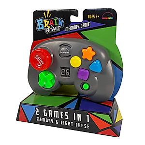Brain Blast - Memory & Light Chase 2 Games in 1. Exciting & Unique Electronic Handheld Game for Kids Ages 3+. Challenge Yourself to Repeat The Patterns & Advance to Higher Levels!