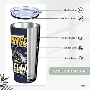 XCSEZ Chase Elliott 9 20 Oz Stainless Steel with Lids Coffee Thermal Cup Double Wall Mug Metal Straw and Brush Durable for Hot Cold Drinks