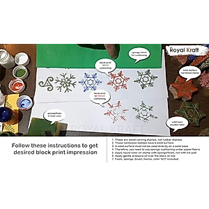 Royal Kraft Assorted Wooden Block Printing Stamps (Set of 25) Bulk01_25