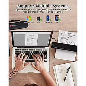 Phomemo Portable Printer - Portable Printer Wireless for Travel Compatible with iOS and Android & Laptop, Mini Bluetooth Mobile Printer Support 8.5" X 11" Letter Papers, Thermal Printer with 1 Case