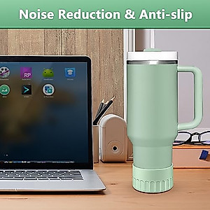 WUQID Creative Cylindrical Textured Silicone Boot for 30oz 40oz Stanley Water Bottles Tumbler Anti-Slip Bottom Sleeve Cover Bumper