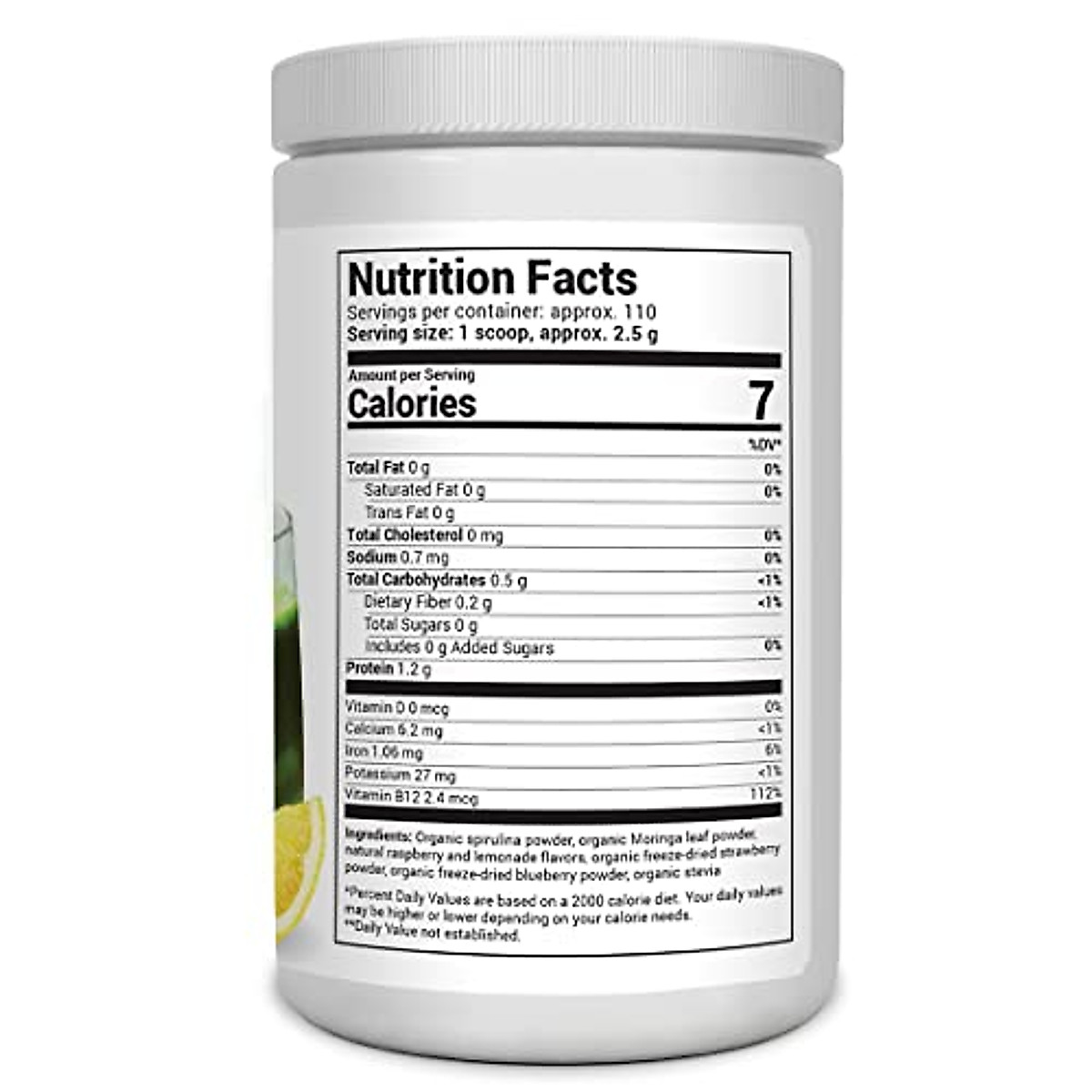 Dr. Berg's (Veggie Solution) Organic Super Greens Powder w/ Spirulina - Raw Green Powder Superfood - Vegetable Powder Supplement with Vitamins, Minerals, Enzymes, and Phytonutrients - 110 Servings