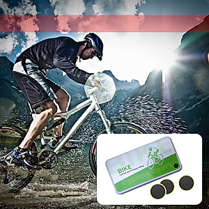 EDIONS Bike Inner Tube Patch Kits, Bicycle Tire Repair Kit with Glueless Self-Adhesive Patches, Vulcanizing Patches, Metal Rasp, Portable Storage Box for Bicycle, Motorcycle, Inflatable Rubber (Set 2)