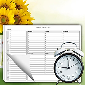 Weekly TO DO List Notepad, 50 Page Task Planner Pad w/ Daily Checklist, Priority ToDo Checkbox & Note Sections. Desk Notebook Pad to Organize Office. 11 X 8.5, A4 Sheets. Made in the USA.