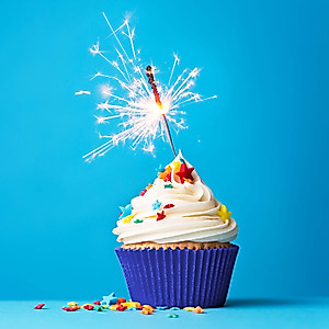 URATOT 100 Pieces Blue Cupcake Liners Cupcake Wrappers Baking Cups Cupcake Cases for Birthday, Wedding, Baby Shower, 2 Inches