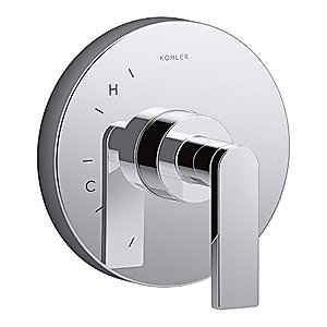 Kohler K-TS73115-4-CP Composed Trim with Lever Handle for Rite-Temp Pressure-Balancing, Valve Not Included, Polished Chrome